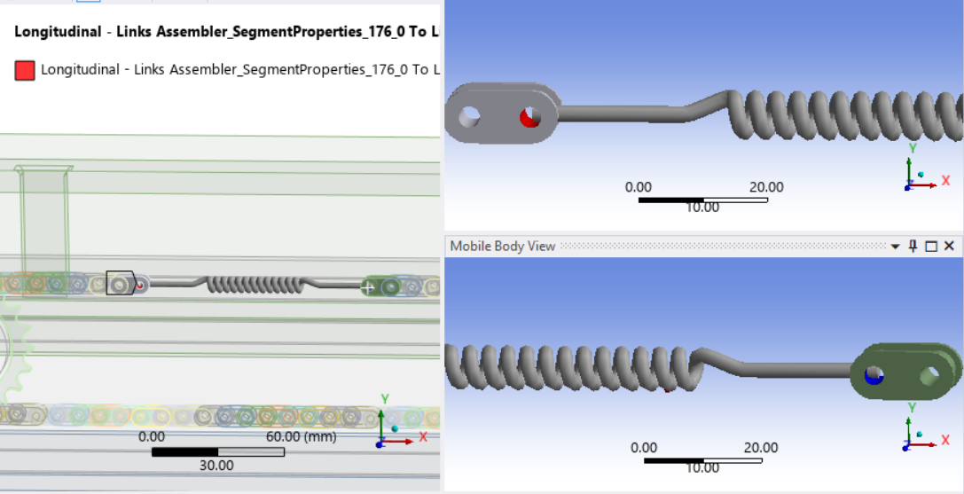 How to Add an Inline Spring Into a Chain Drive Created Using Ansys Motion