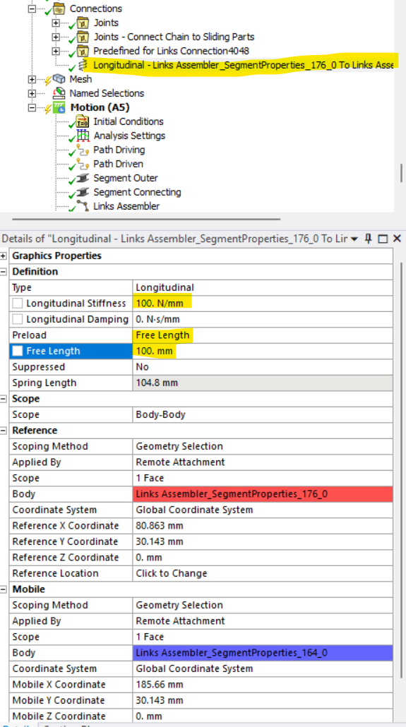 How to Add an Inline Spring Into a Chain Drive Created Using Ansys Motion