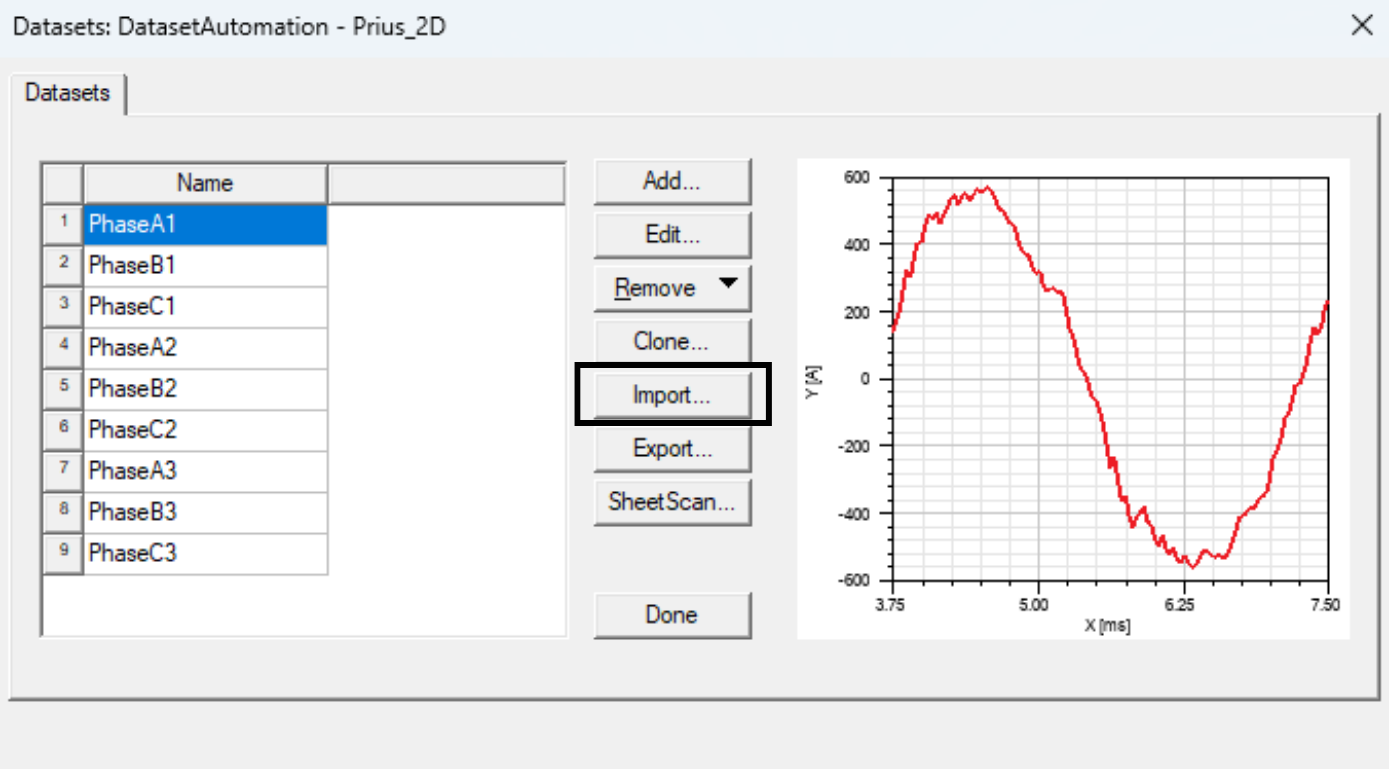 How to Automate Current Datasets for Each Parametric Case