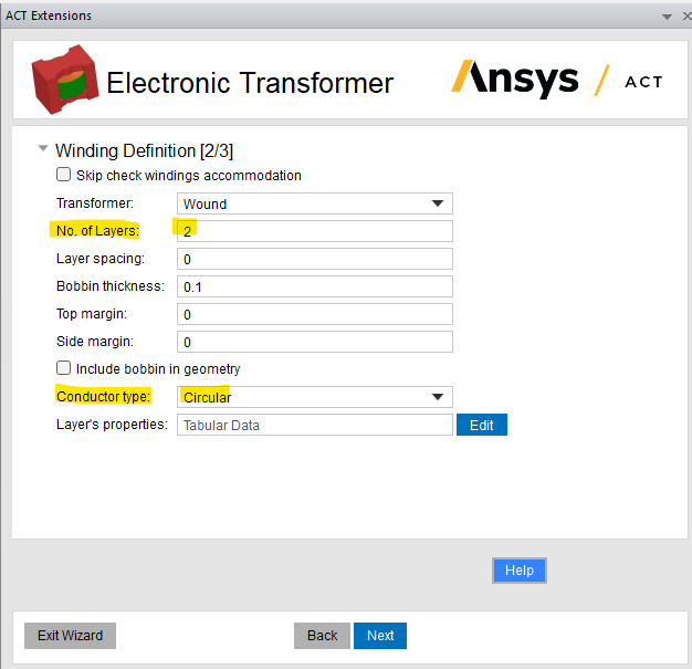 Ansys Electronics Transformer ACT