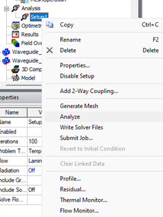 High Power Waveguide Network RF and thermal analysis using HFSS and Icepak