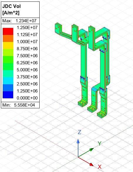 BusBars power lines DCIR and thermal analysis using Q3D and Icepak