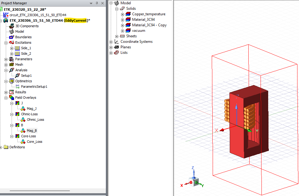 Ansys Electronics Transformer ACT
