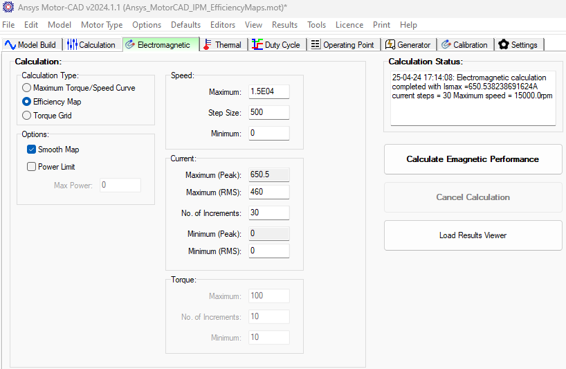 Ansys Motor-CAD: Lab Module Efficiency Maps, Duty Cycle, and Operating Points
