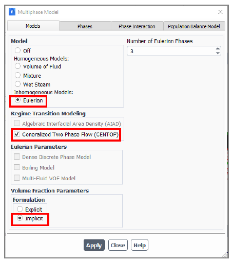 Flow transition in vertical gas liquid columns using Ansys Fluent.