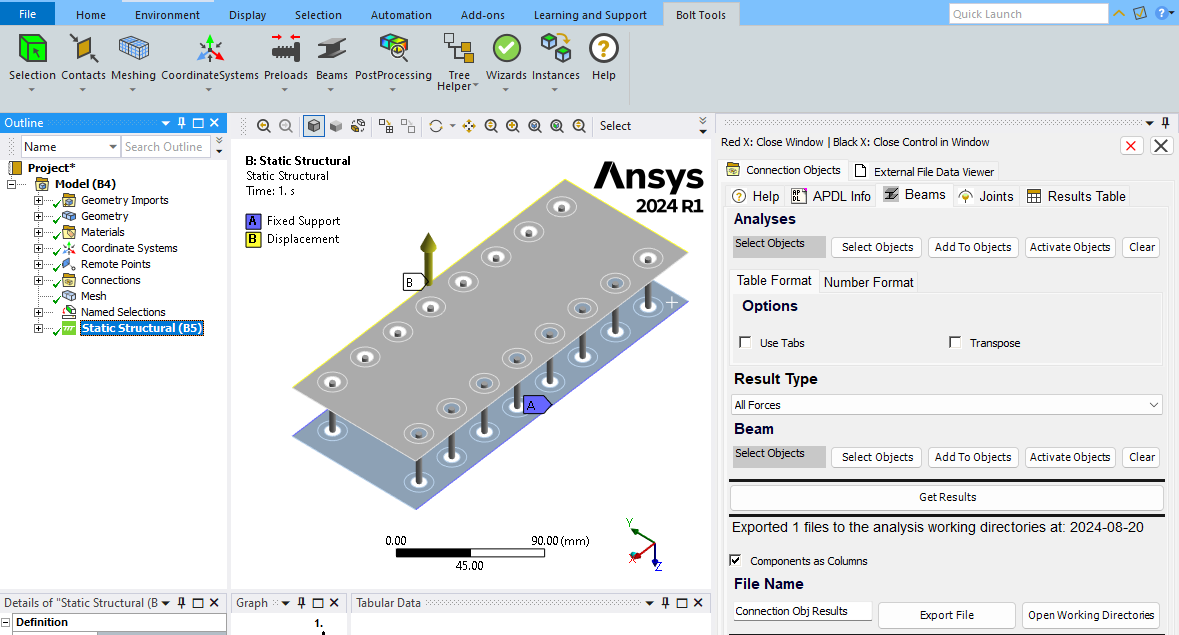 Exporting Bolt reaction forces using 'Bolt Tools' Add-On in Ansys ...