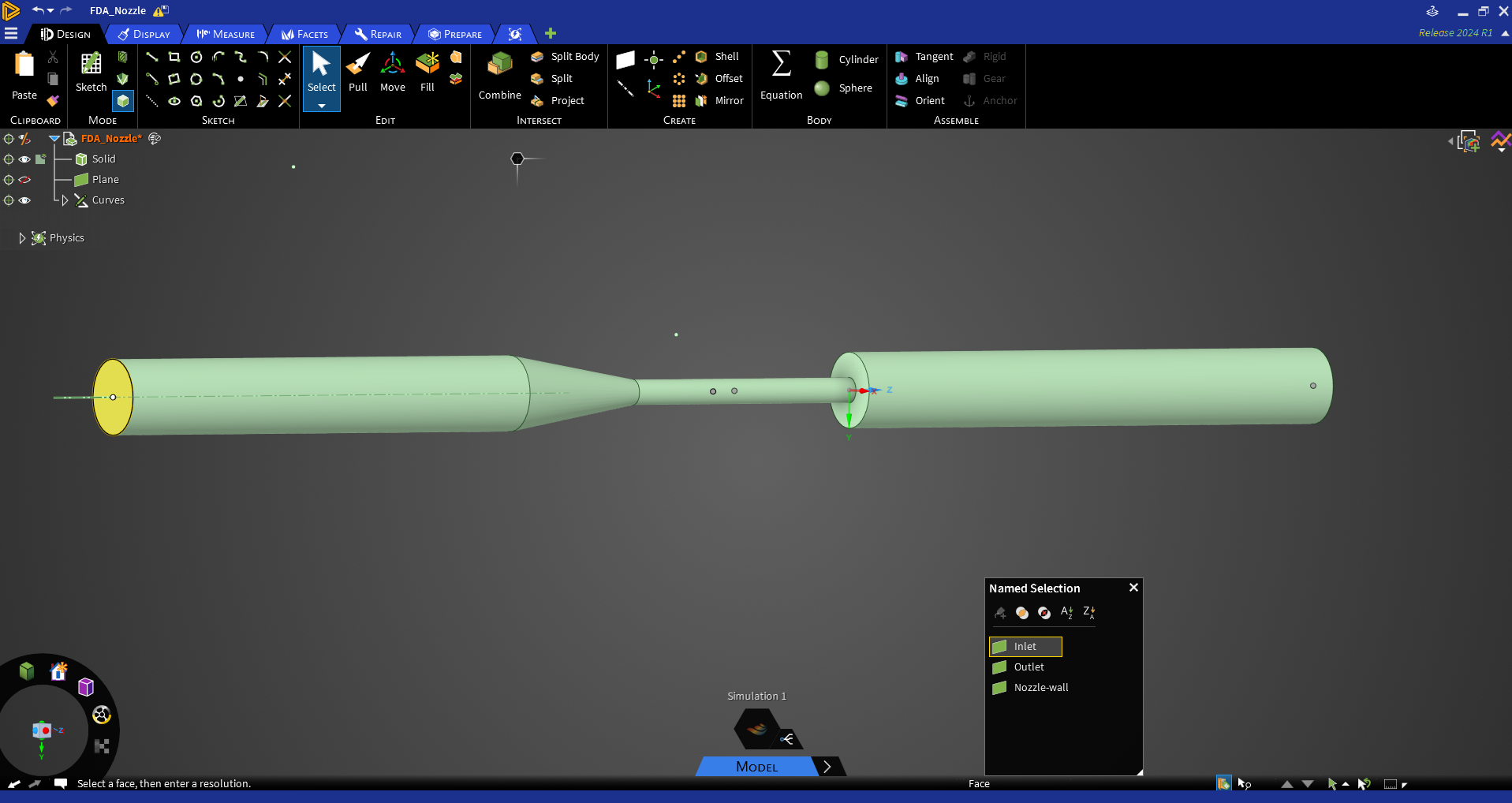 Ansys Discovery Application on a Benchmark: FDA Nozzle