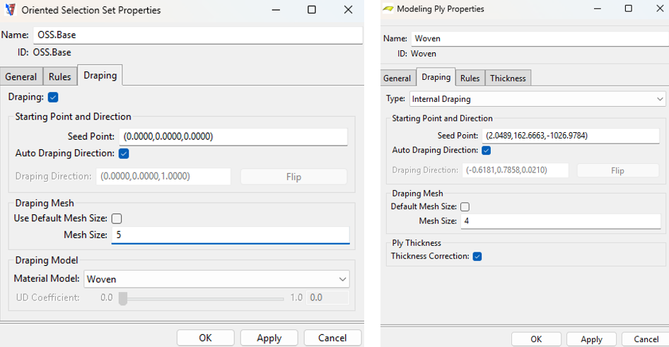 Draping Simulation in Ansys ACP