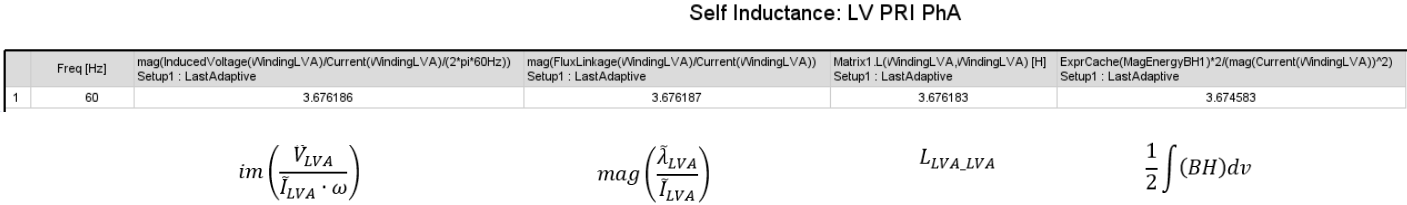 Ansys Maxwell: 3PH Transformer Inductance Calculations