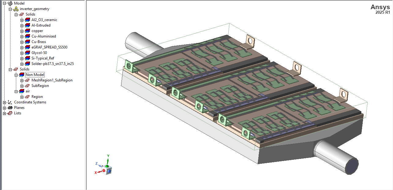Modeling Liquid Cooling for Inverters with Ansys IcePak AEDT