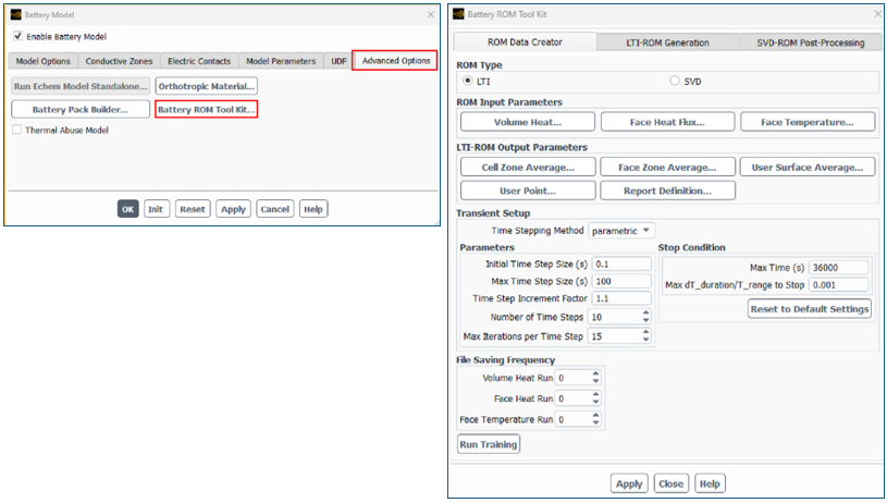 Battery Module Simulation - Linear Time Invariant Reduced Order Models