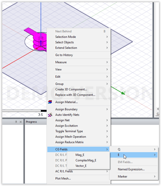 How to plot E,H, and other fields in Q3D.