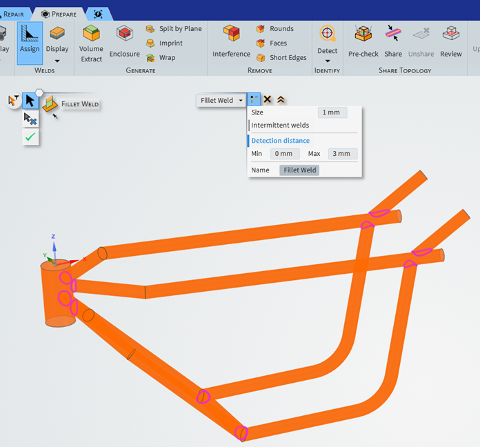 Creating Fillet Welds efficiently using Ansys Discovery.