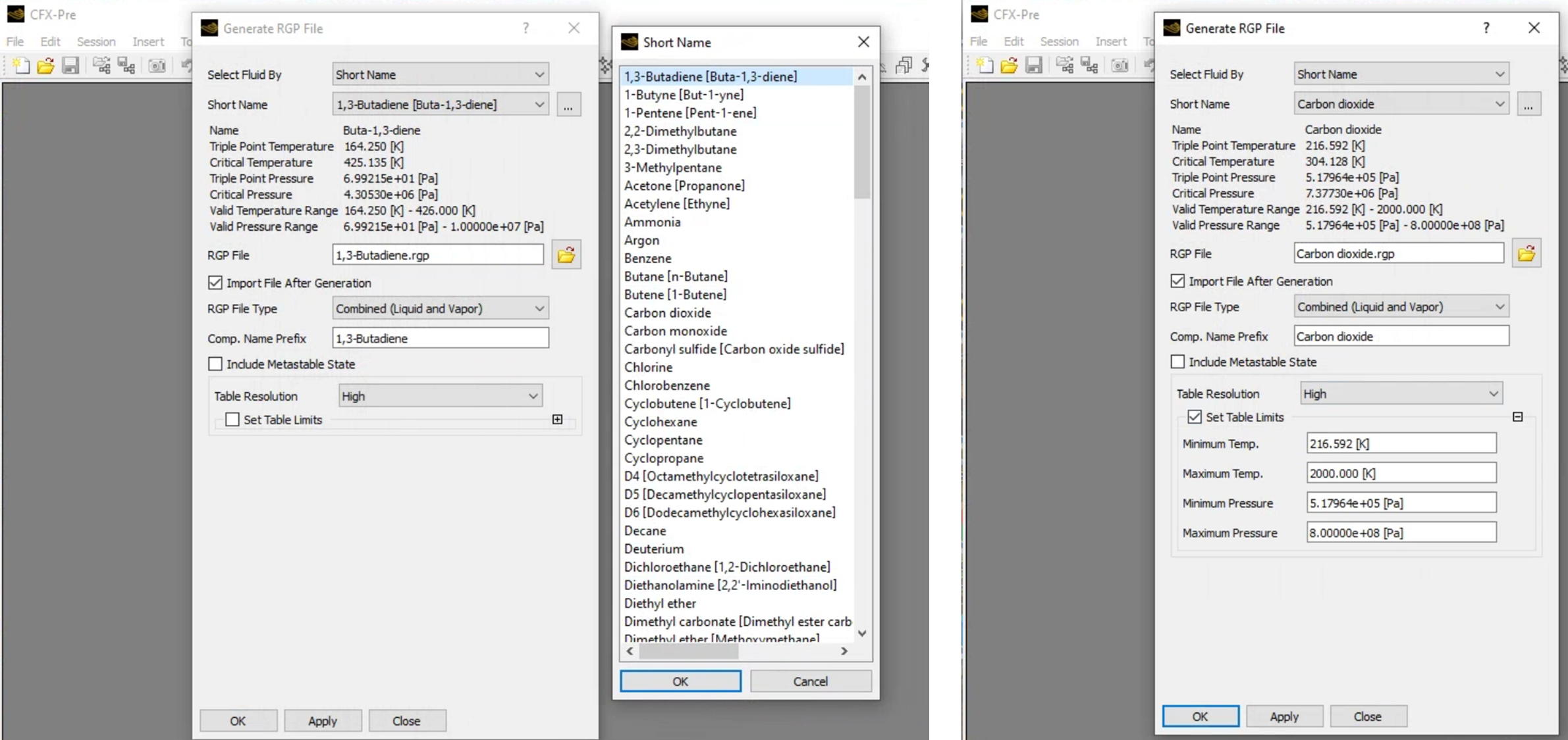 Step-by-Step Guide to Configure RGP Tables in Ansys CFX Pre