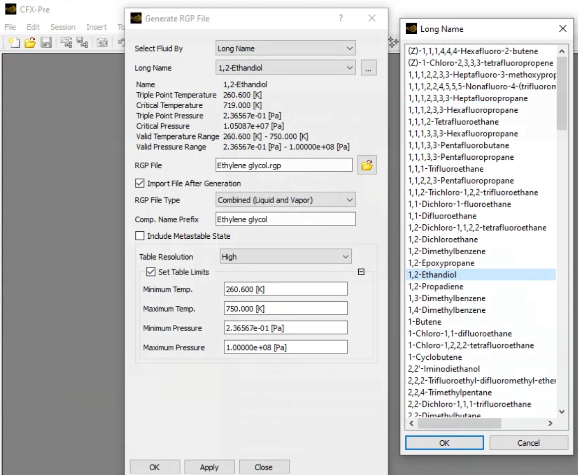 Step-by-Step Guide to Configure RGP Tables in Ansys CFX Pre