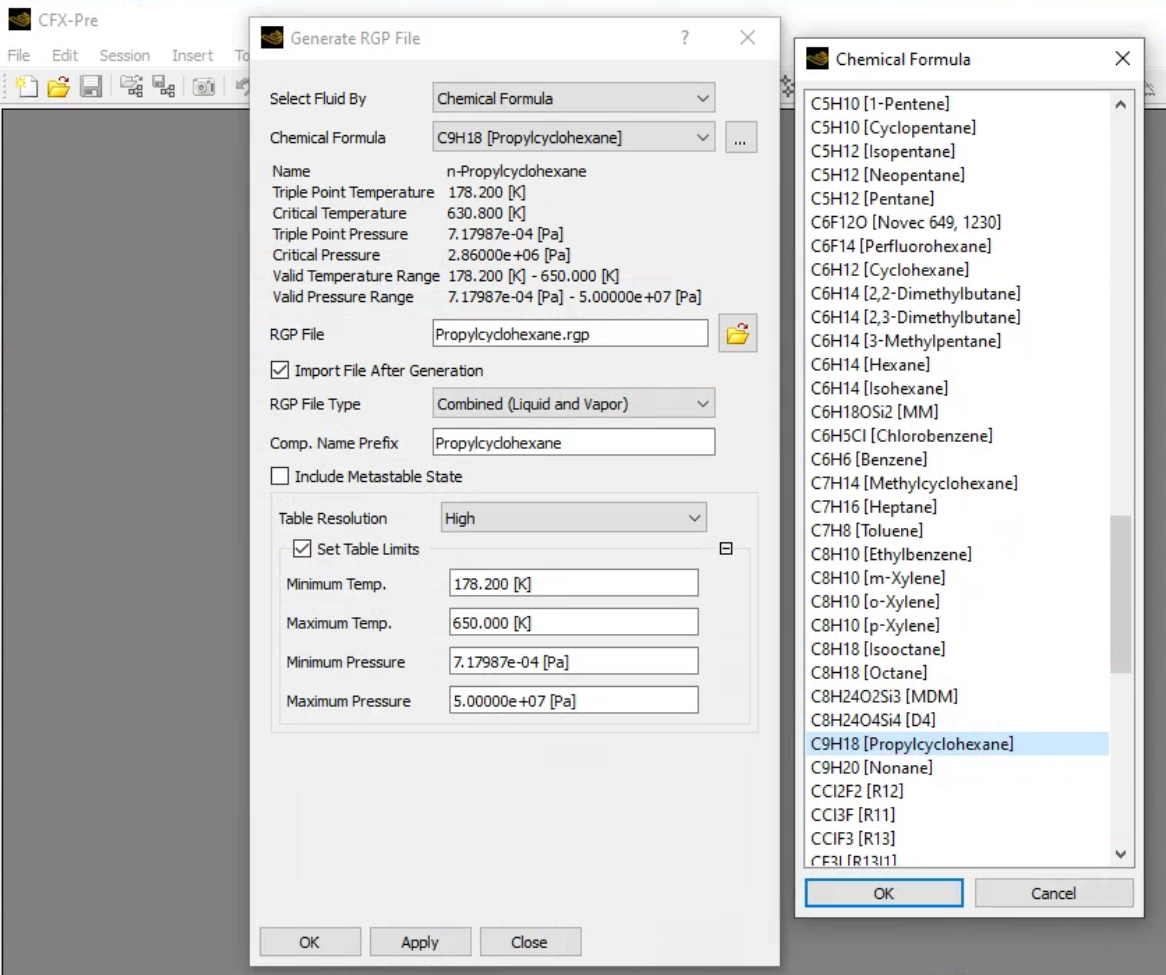 Step-by-Step Guide to Configure RGP Tables in Ansys CFX Pre