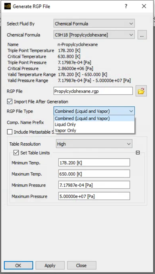 Step-by-Step Guide to Configure RGP Tables in Ansys CFX Pre