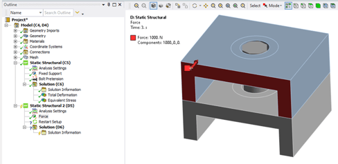 Continuing a solved Ansys Mechanical Analysis with the Restart Extension