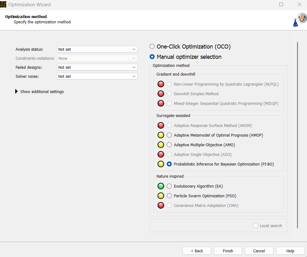 Probabilistic Inference for Bayesian Optimization Application on a 2D Benchmark Case