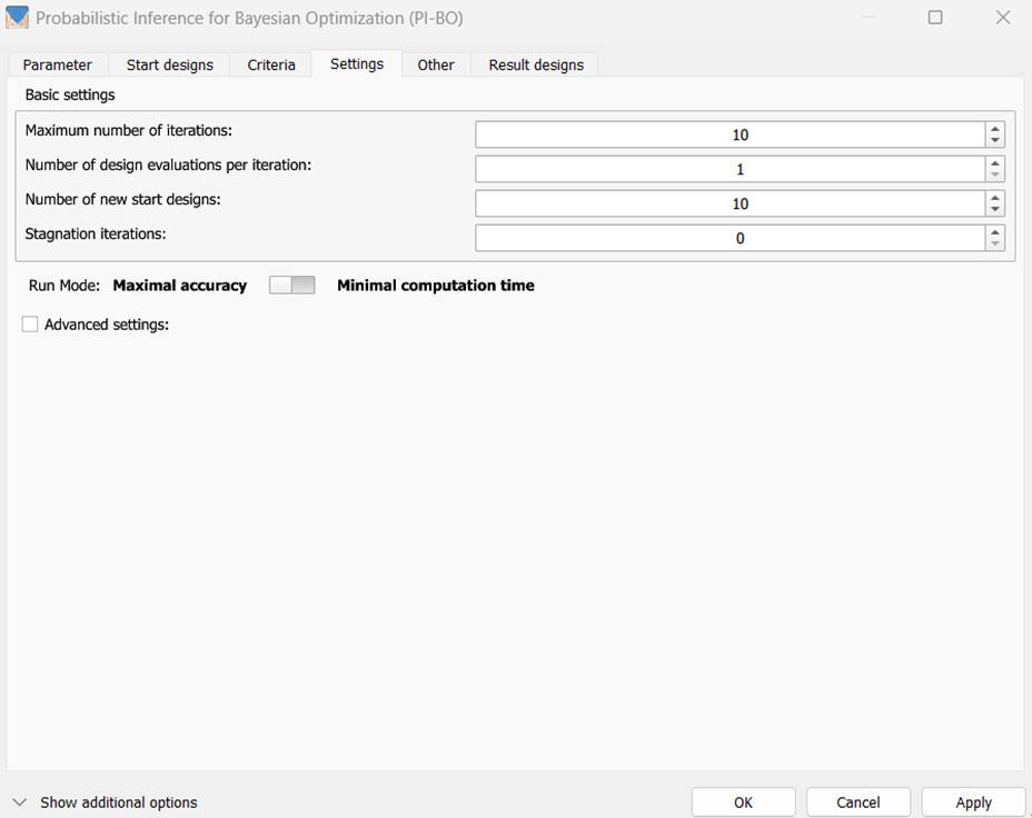 Probabilistic Inference for Bayesian Optimization Application on a 2D Benchmark Case