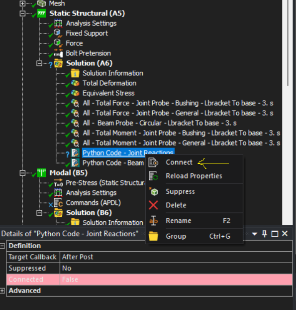 Get Joint Reaction Forces and Moments Using Mechanical Scripting