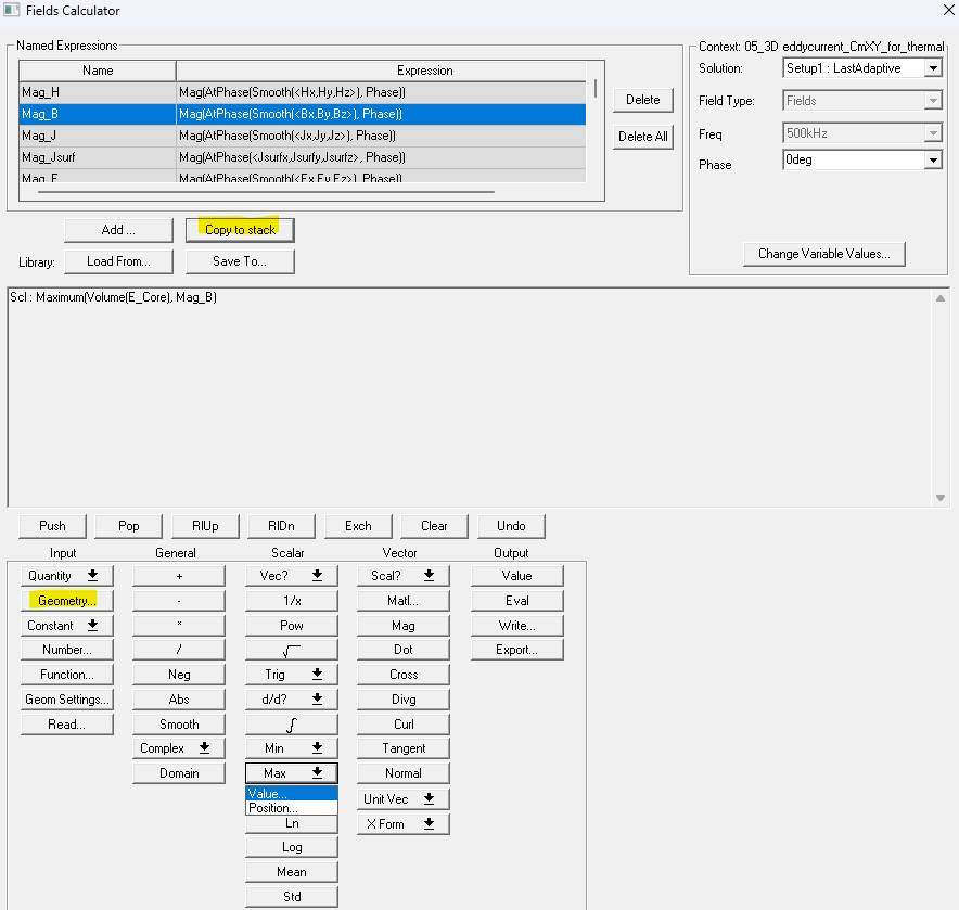 Ansys Maxwell: Locate the Point of Maximum Magnetic Flux Density