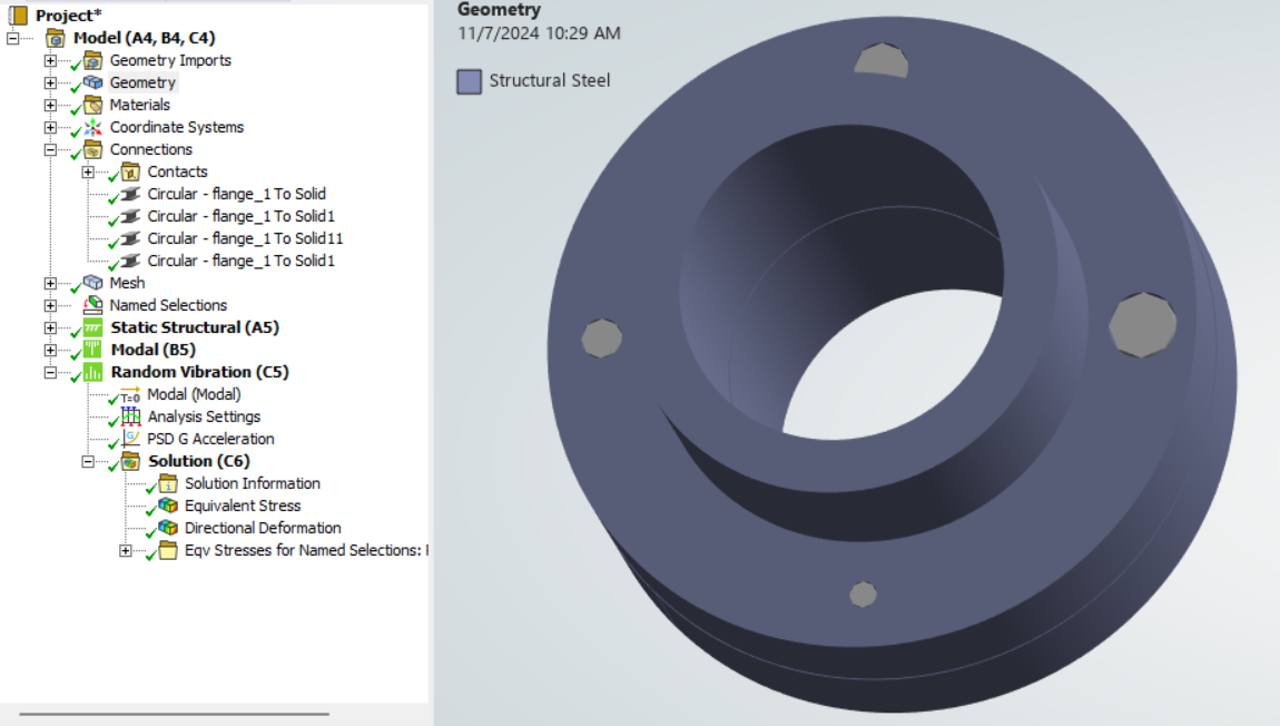 Retrieving Forces and Stresses in Bolted Connections in an Ansys Random Vibration Analysis using ...