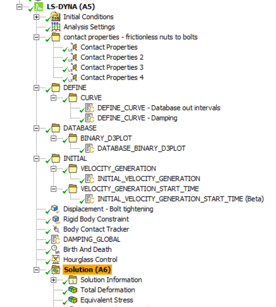 Structural Preloading Followed by Dynamic Impact in Workbench LS-DYNA
