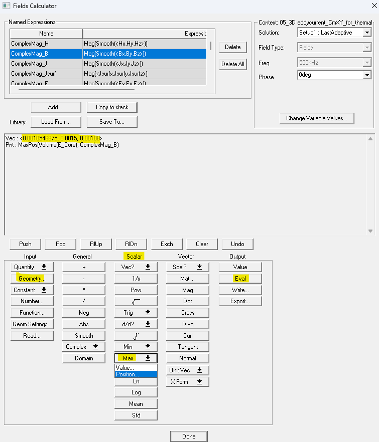Ansys Maxwell: Locate the Point of Maximum Magnetic Flux Density