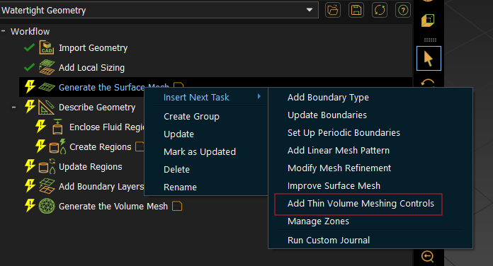 Using the Thin Mesh Features in Fluent Meshing