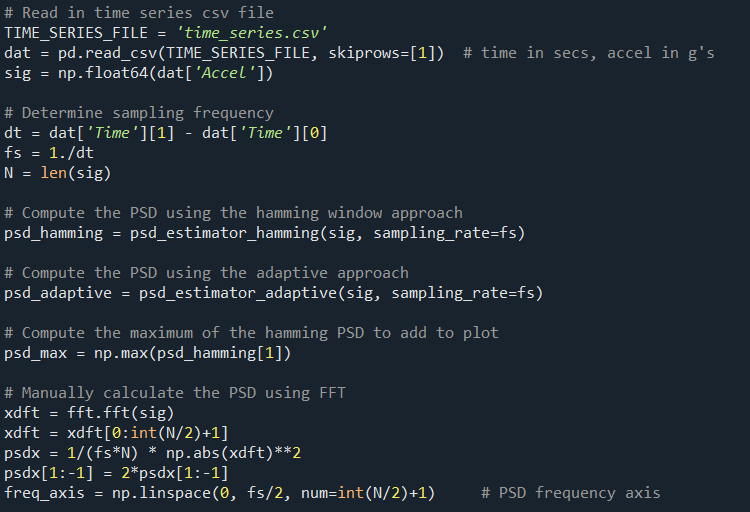 How to Compute Power Spectrum Density (PSD) from Time Series Data Using Python and/or nCode