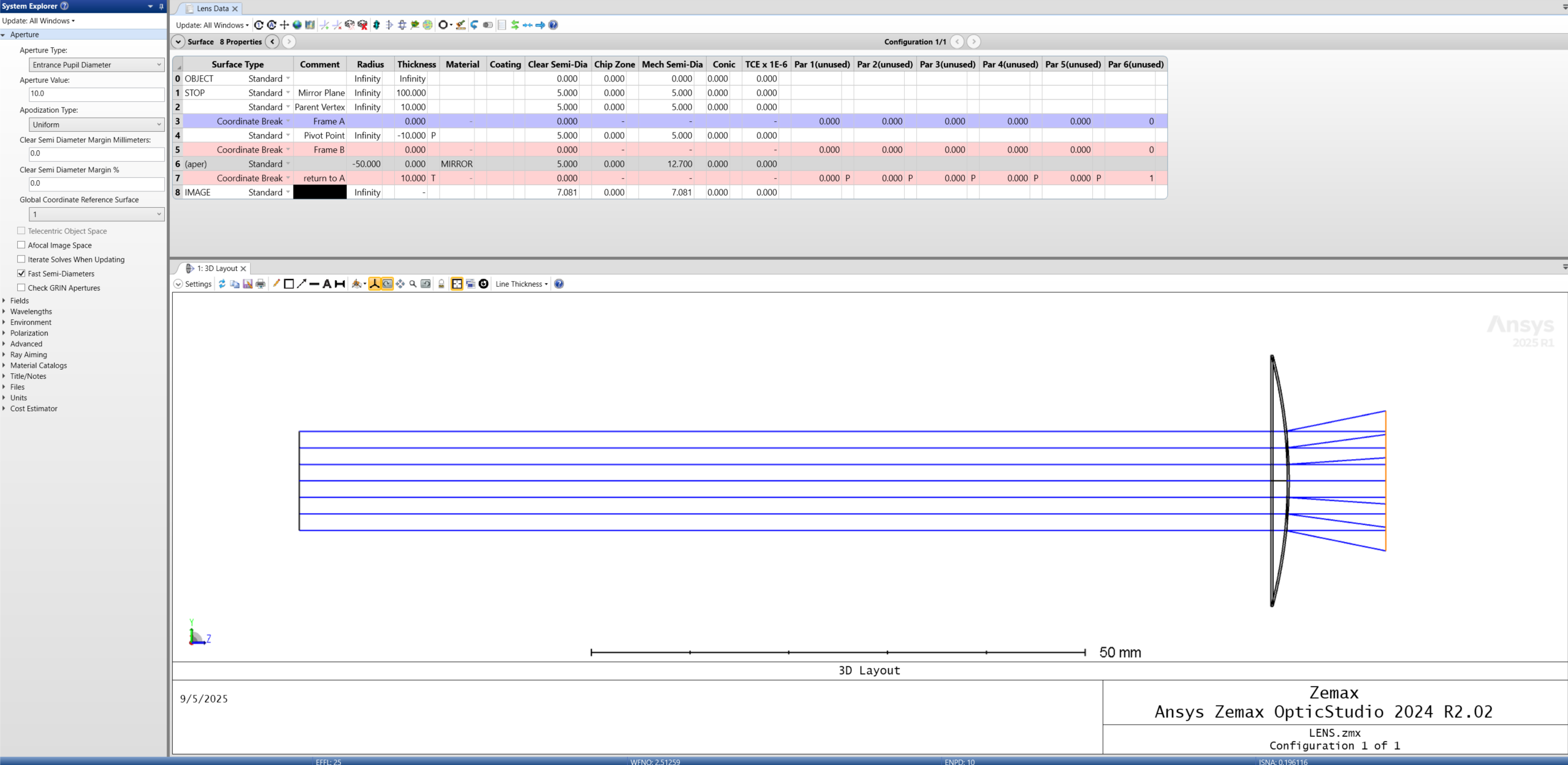 Zemax OpticStudio: Advanced Coordinate Breaks: Pivot Point Sequential