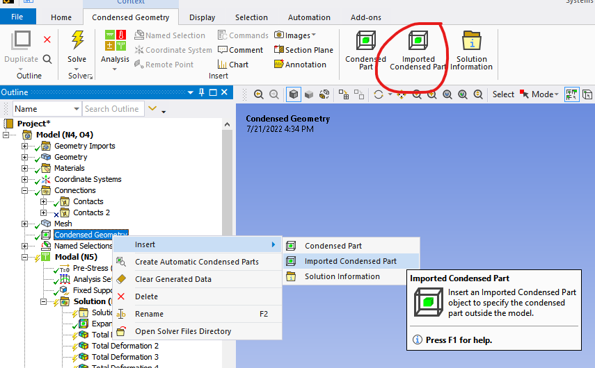 Bottom-Up Substructuring Using CMS