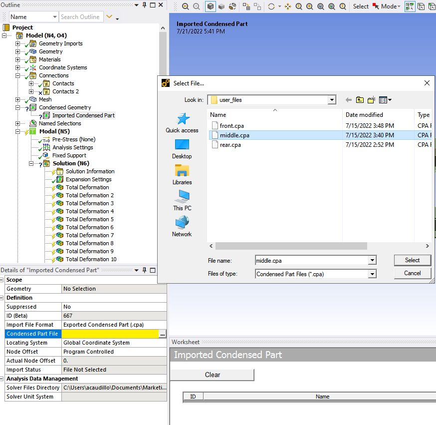 Bottom-Up Substructuring Using CMS